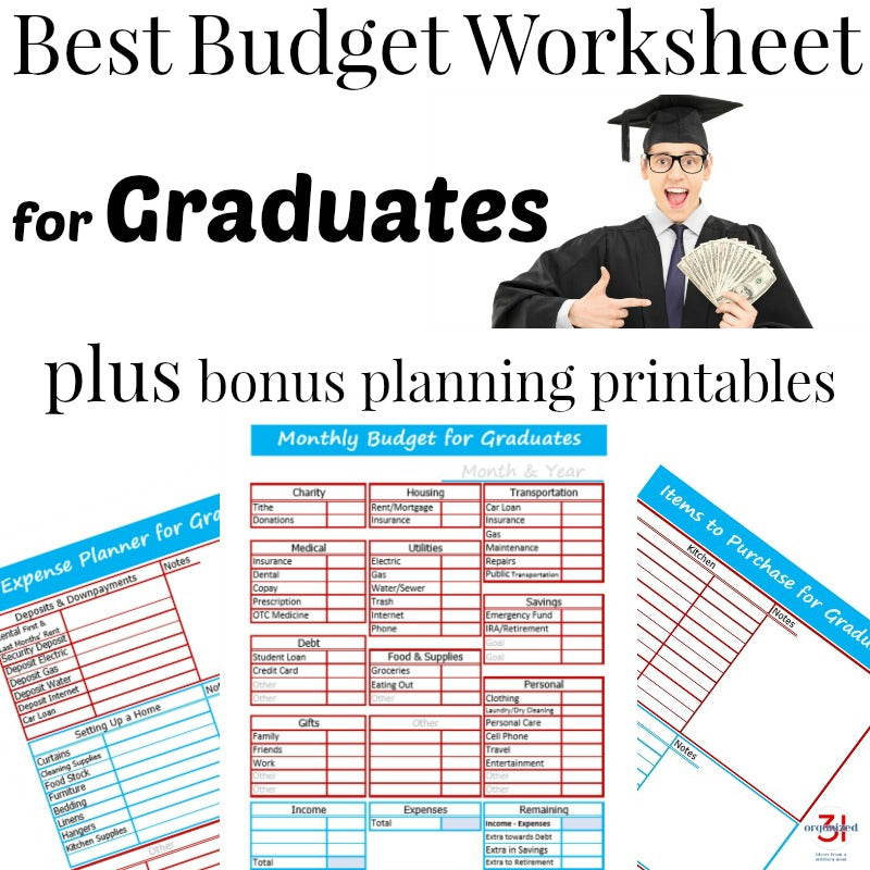 Budget Worksheet For Graduates Organized 31 Shop Budget Worksheet For Graduates Organized 31 Shop