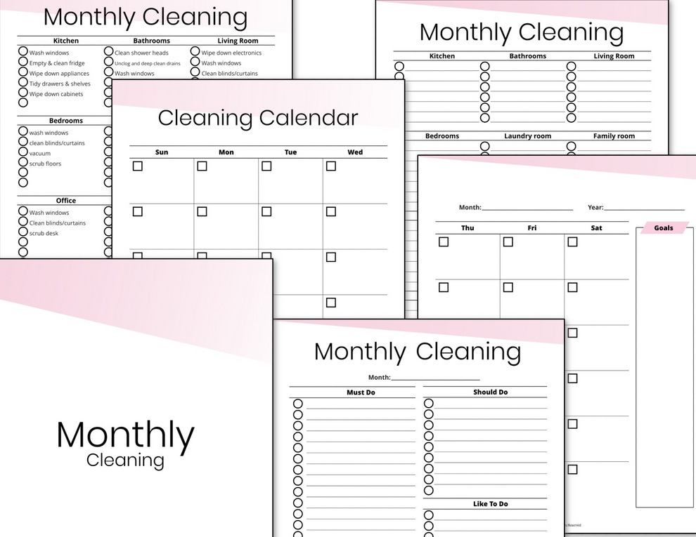 Cleaning & Decluttering Binders Fillable Bundle - Pink – Organized 31 Shop