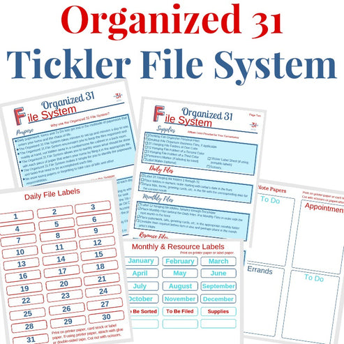 Paperwork & Task Organization – Organized 31 Tickler File System ...